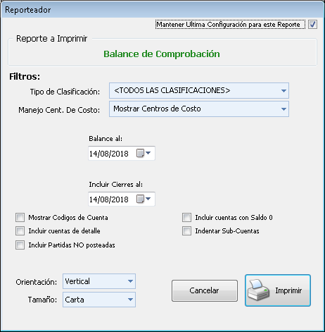 Balance de Comprobación - Brilo ERP Docs